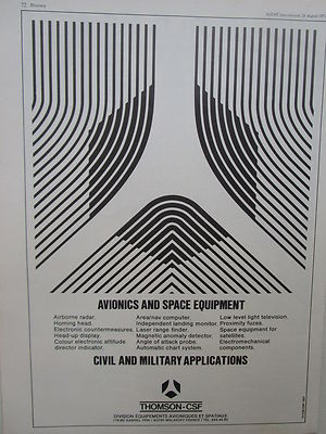 8/1972 PUB THOMSON-CSF AVIONICS SPACE EQUIPMENT RADAR ECM HEAD-UP ...