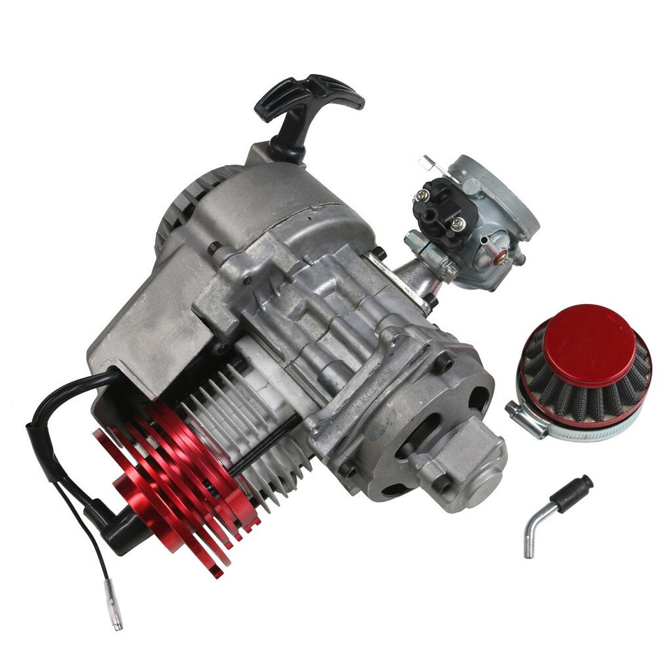49cc 50cc Big Bore 2 Stroke Engine Electric Start Motor Pocket Bike ATV ...