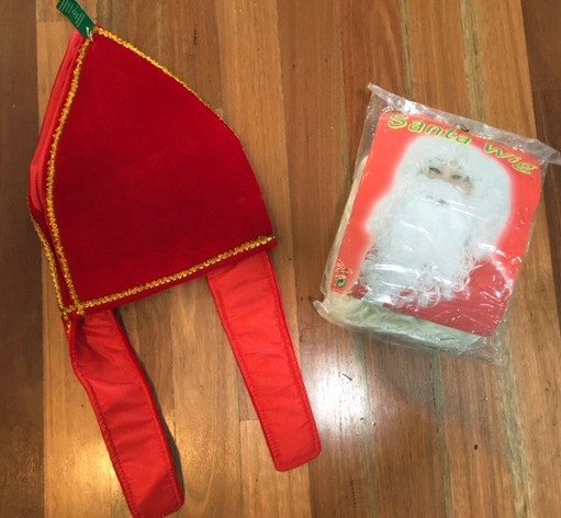 St Saint Nicholas beard and mitre cap hat Christmas dress up costume ...