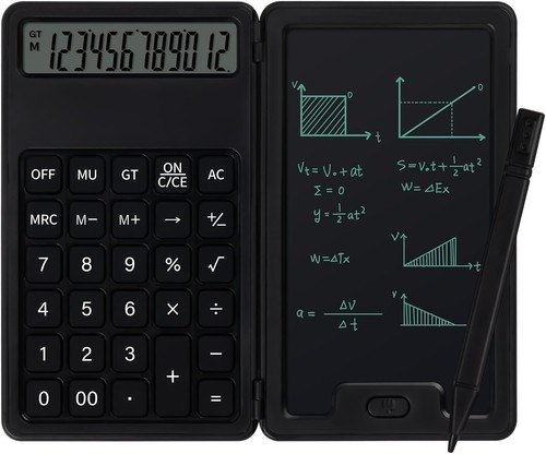 Desk Portable Basic Calculator with Notepad and Stylus, 12 Digit Large Display M | eBay