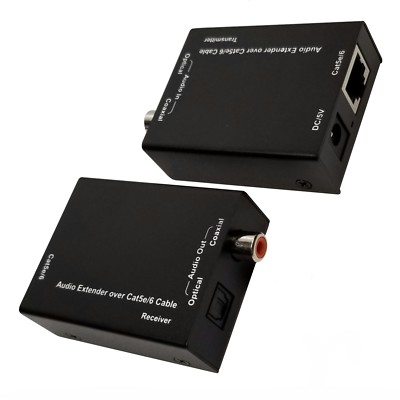 Digital Audio Extender Over CAT5e CAT6 Cable SPDIF RCA Coax + Optical ...