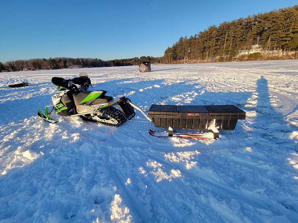 ATV Snowmobile Tow Hitch Mount for Large Ice Fishing Sled Fish House ...