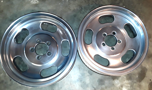 2 Aluminum slot wheels 15 x 4 ANSEN SPRINT, RARE BOLT PATTERN 4" x 5 | eBay