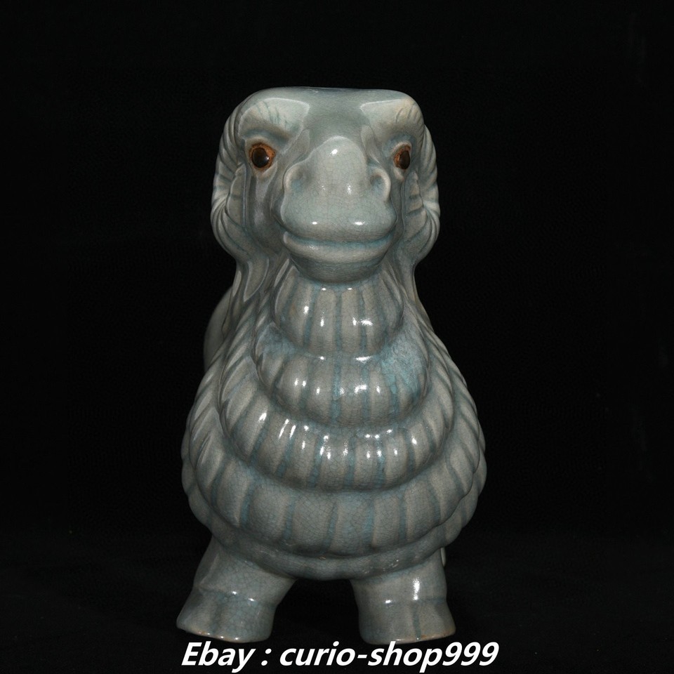 14.1" Song Dynasty Ru Kiln Porcelain 12 Zodiac Year Sheep Goat Animal ...