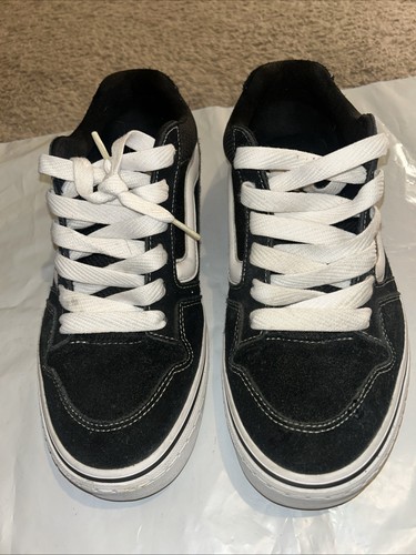 Vans Shoes Men’s Sz 10.5 Off The Wall Skate Sneakers Black White Canvas 500714 | eBay