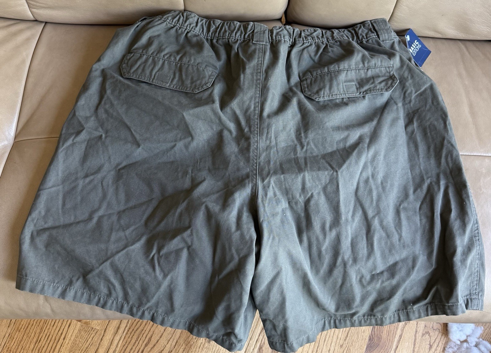 Basic Editions Shorts Mens XL Khaki Olive Classic Fit Cargo Pockets 100 ...