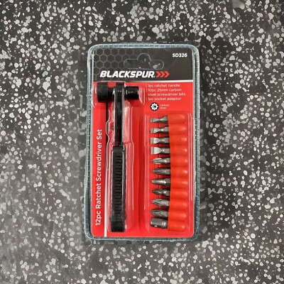 12pc Ratchet Screwdriver Set Carbon Steel Socket Adaptor Flat star ...