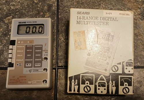 Sears 82386 Range Digital MultiTester With Box, Test Leads, and ...