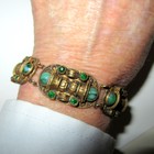 VTG Antique Art Deco Egyptian Revival Neiger Green Turquoise Czech ...