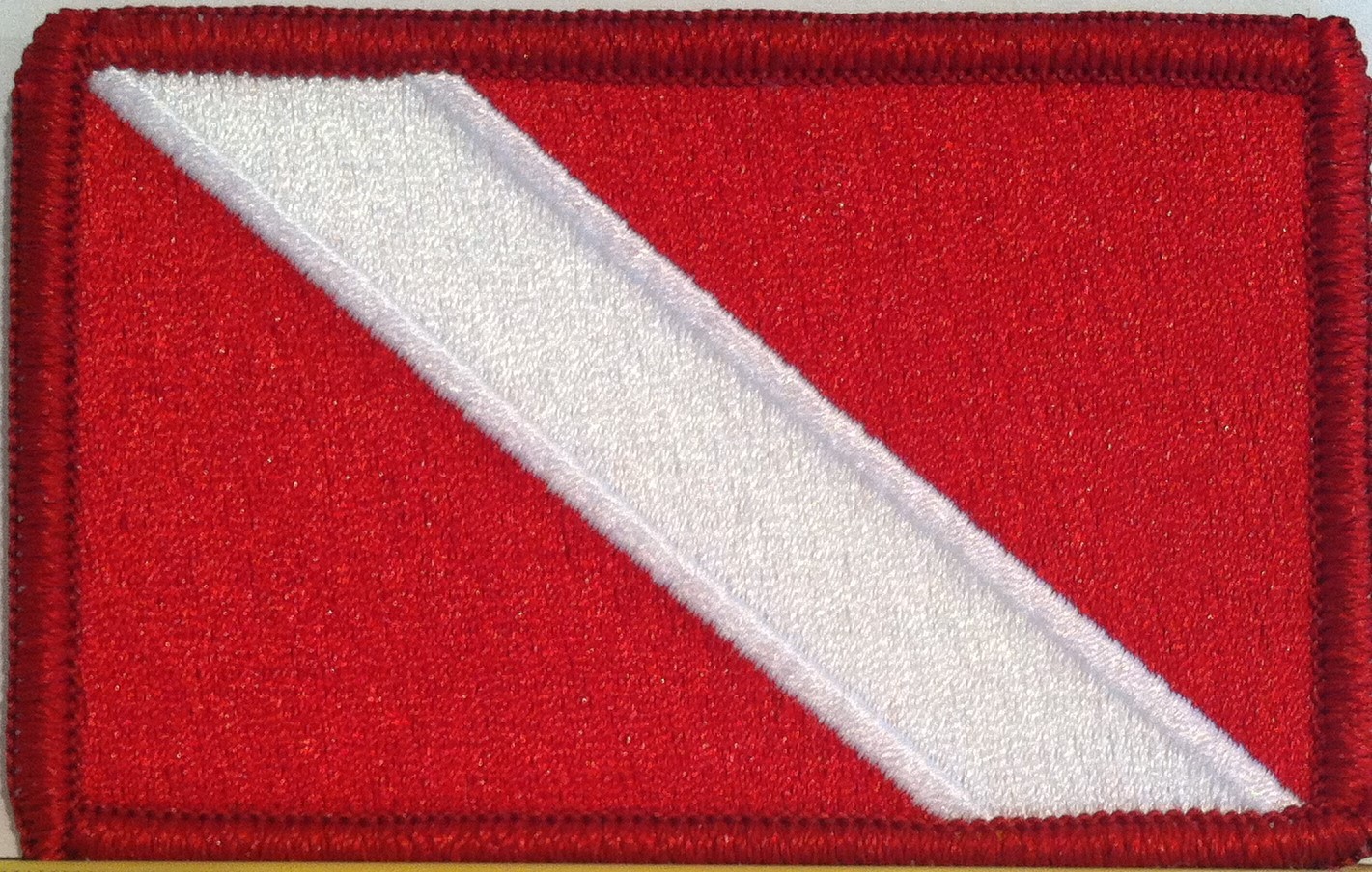 SCUBA Flag Embroidered Iron-On Patch Diver Emblem Red Border #11 | eBay