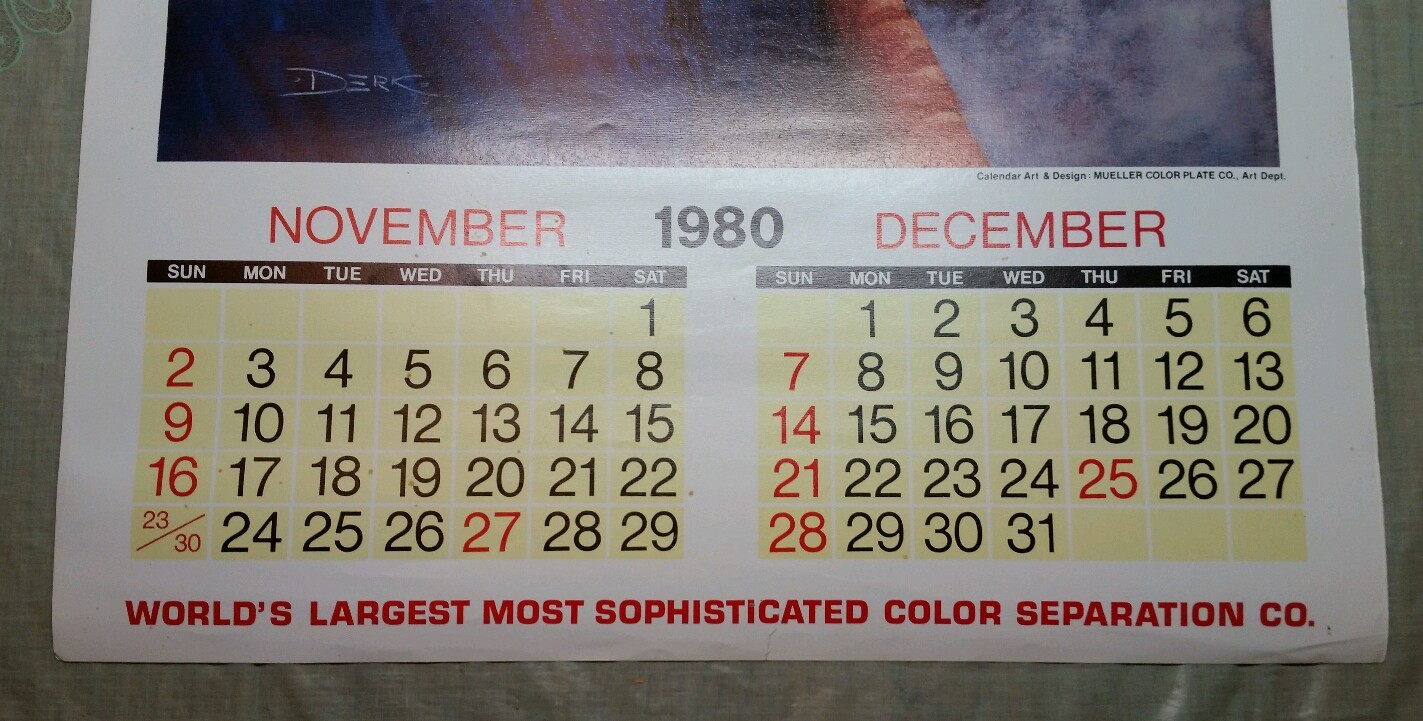 VERY NEAT Vintage Advertising Native American Calendar Mueller ...