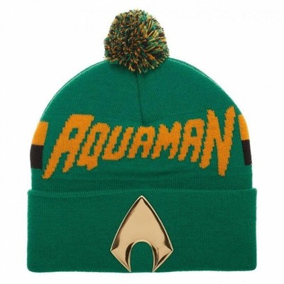 Aquaman Logo Chrome Weld Knit Beanie Hat | eBay UK