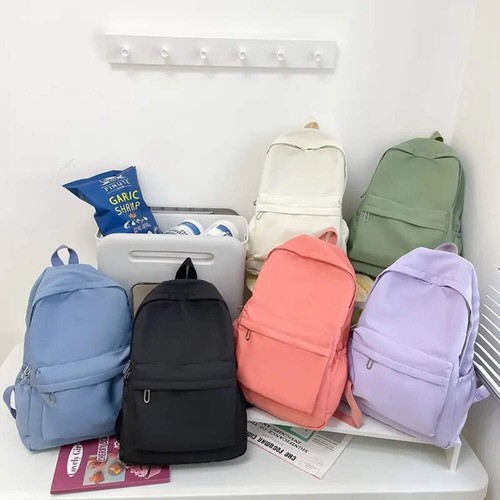 Preppy Style Solid Color Macaron Backpack for Middle School Kids | eBay