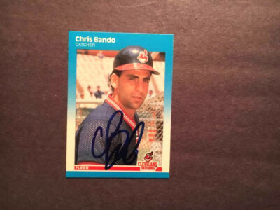 CHRIS BANDO AUTOGRAPHED SIGNED 1987 BASEBALL CARD INDIANS-NM FREE ...