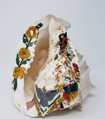 World War II Era Army Military Hand Painted Philippines Souvenir Conch ...