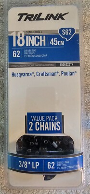 TRILINK S62 - 18” Saw Chain fits Poulan Craftsman Husqvarna 15062X2TK ...