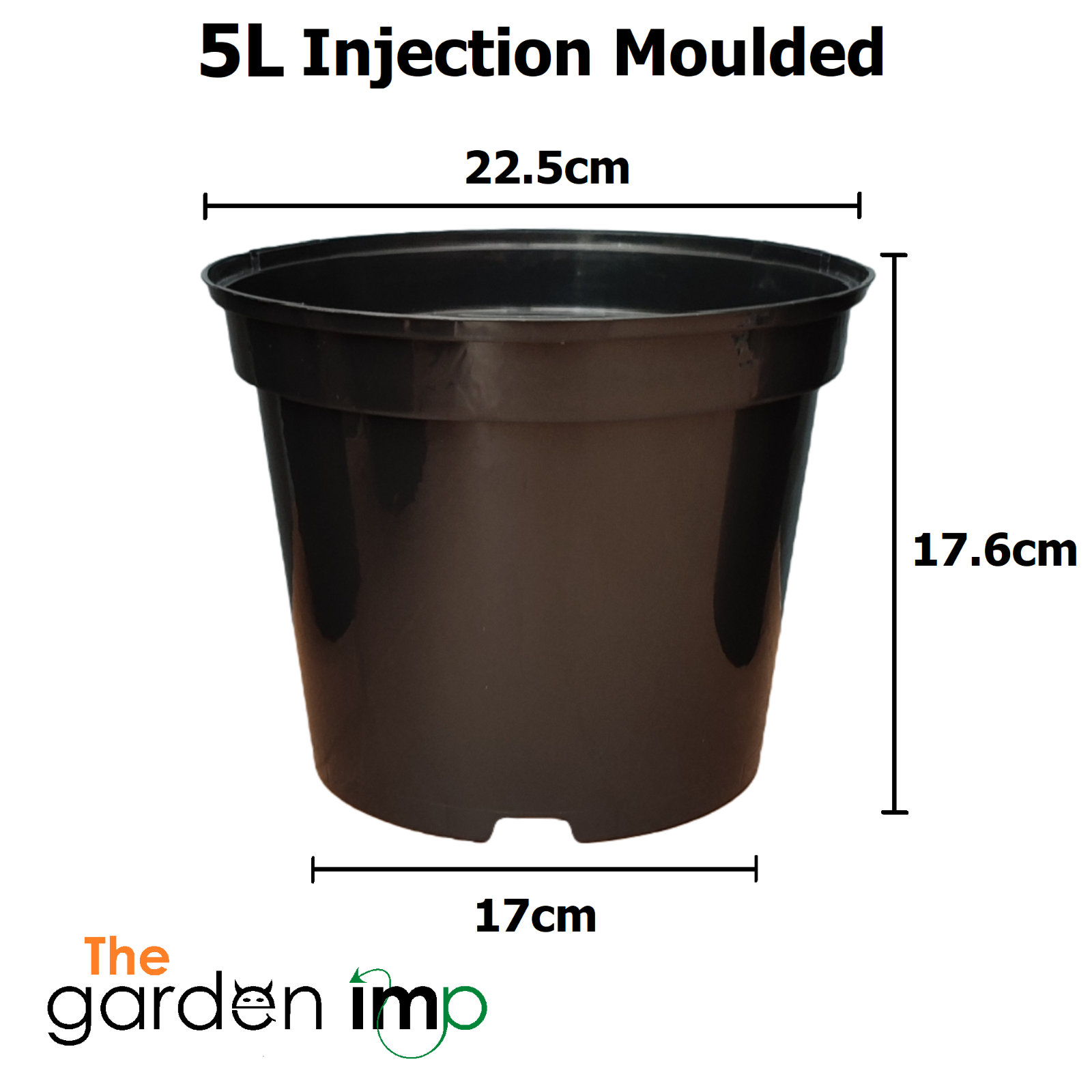 Plant Pots 1L 1.5L 2L 3L 5L 7.5L 10L Round Plastic Black Strong Pro ...
