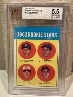 1963 Topps Pete Rose Rookie Stars #537 Cincinnati Reds BVG 5.5 EX | eBay