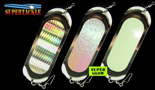 3 X 4½" Supertackle Dodgers - 2 x Glow in the Dark - Kokanee & Trout ...
