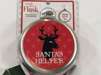Wembley 10 oz. Stainless Steel Flask - Santa's Helper - New | eBay