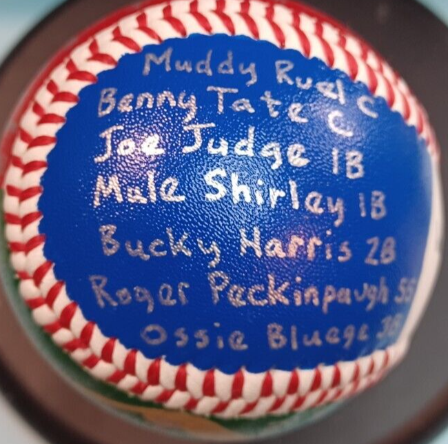 HAND PAINTED BASEBALL 1924 WASHINGTON SENATORS WORLD SERIES CHAMPIONS W ...
