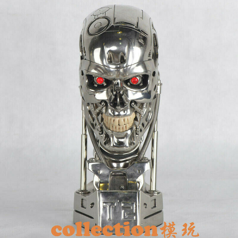 T2 T800 Endoskeleton Skull Resin Statue Life Size Bust LED Eyes Model ...