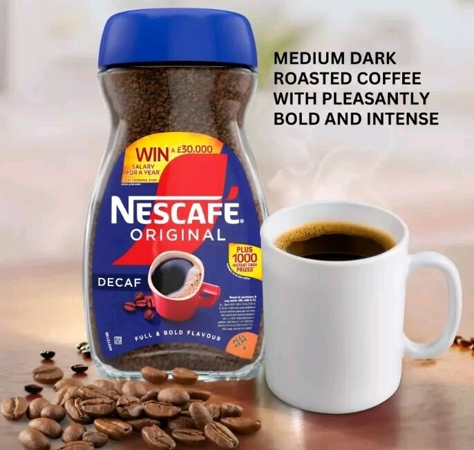 2x Nescafe Original Decaf Jar 300g Decaffeinated Coffee Medium Dark ...