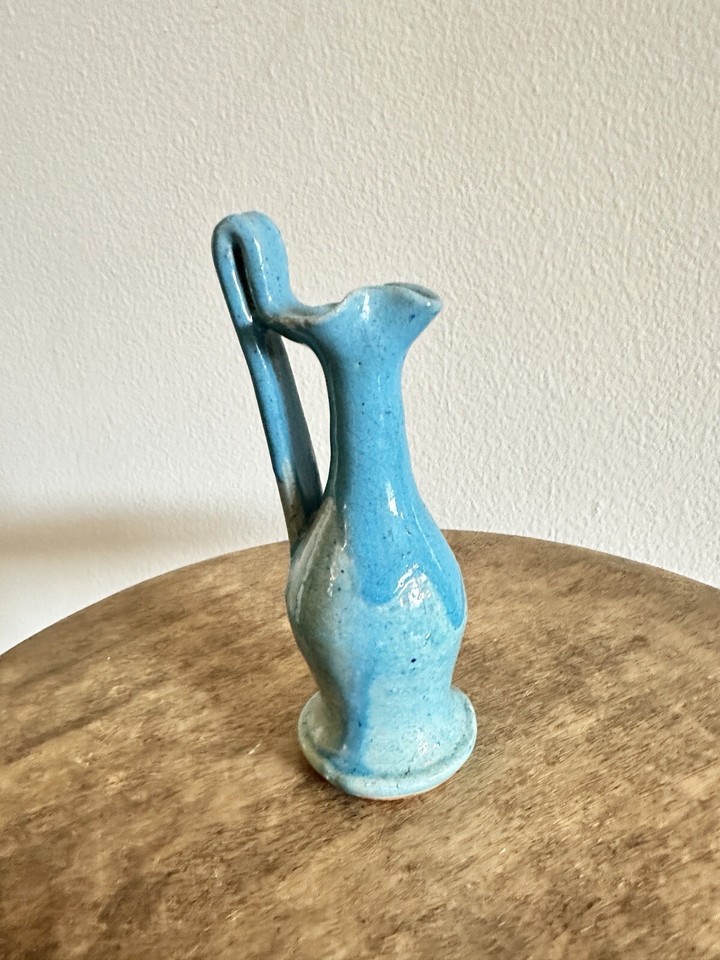 North State Pottery Chinese Blue Rebecca Pitcher 6.25"H x 2"W NC ...