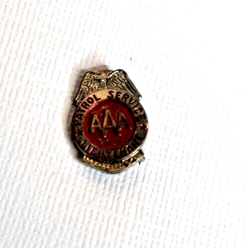 Vintage AAA Patrol Service Lieutenant Tie tack / Pin Red Enamel Badge ...