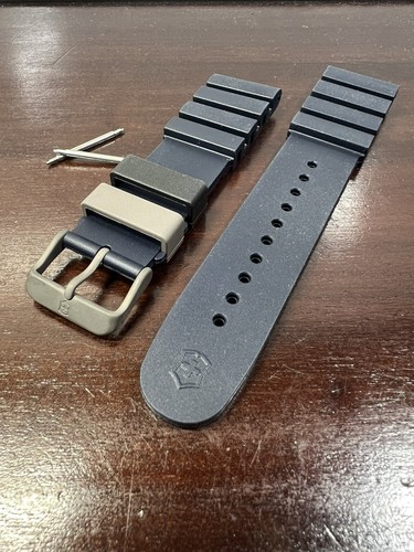 VICTORINOX INOX Professional 22mm Blue Rubber Strap Completed with ...