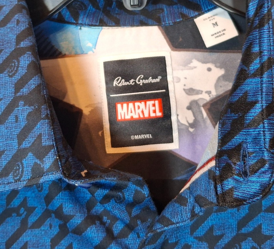 Robert Graham x Marvel Cap in Charge LIMITED Captain America Shirt NWT ...