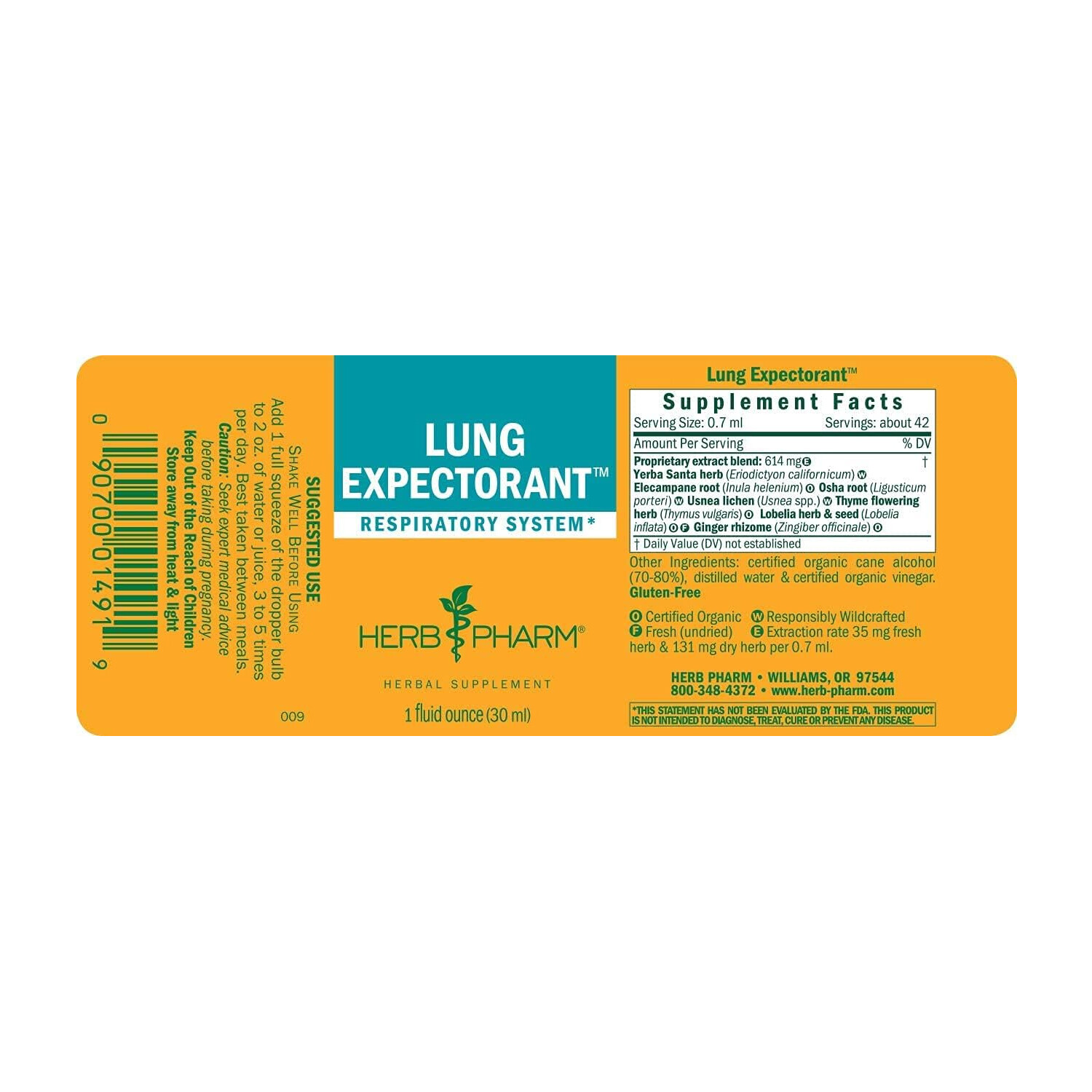 Herb Pharm Lung Expectorant Respiratory System, 1 Fluid Ounce | eBay