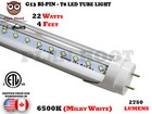 25 Lights T8 G13 4 FT 22WT 6500K cETL ETL CLEAR LENS REPLACEMENT LED ...