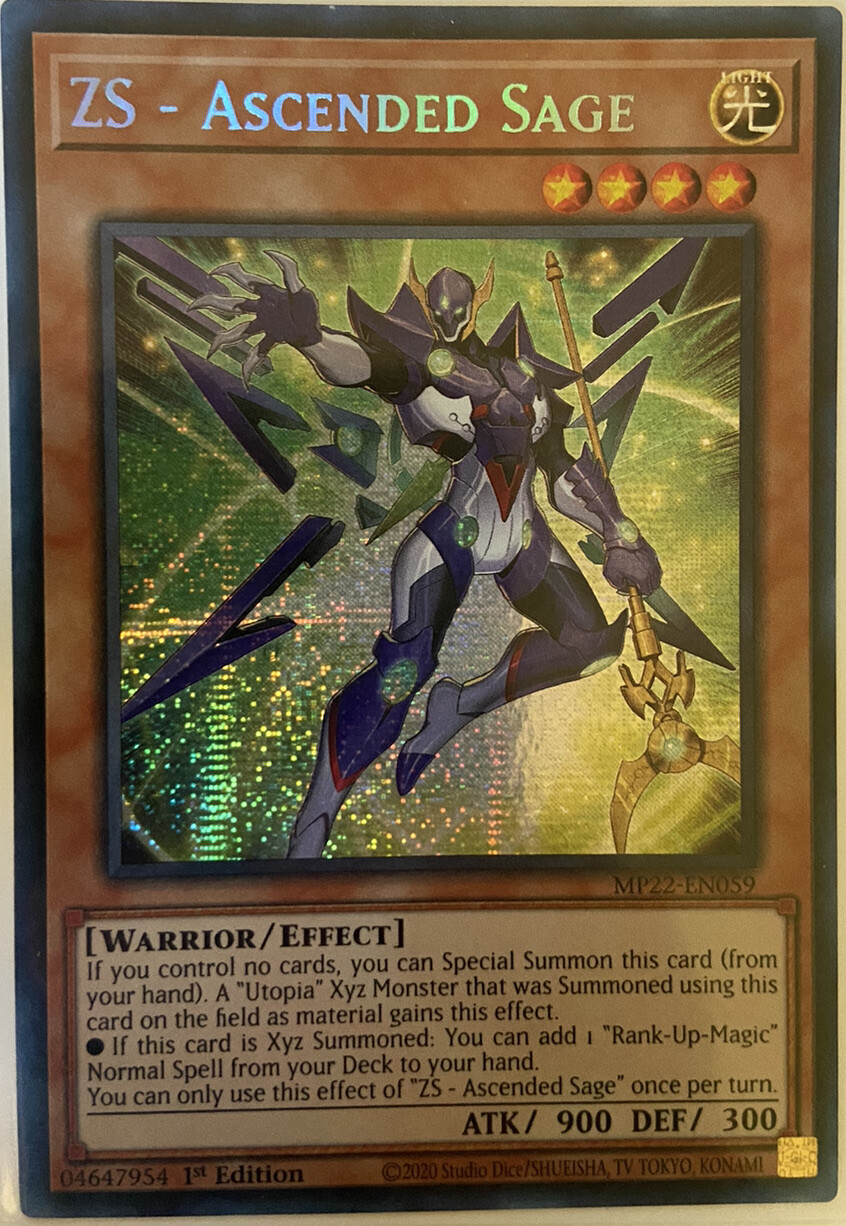 Yu-Gi-Oh! TCG ZS - Ascended Sage 2022 Tin of the Pharaohs Gods MP22-EN059 1st Edition Prismatic ...