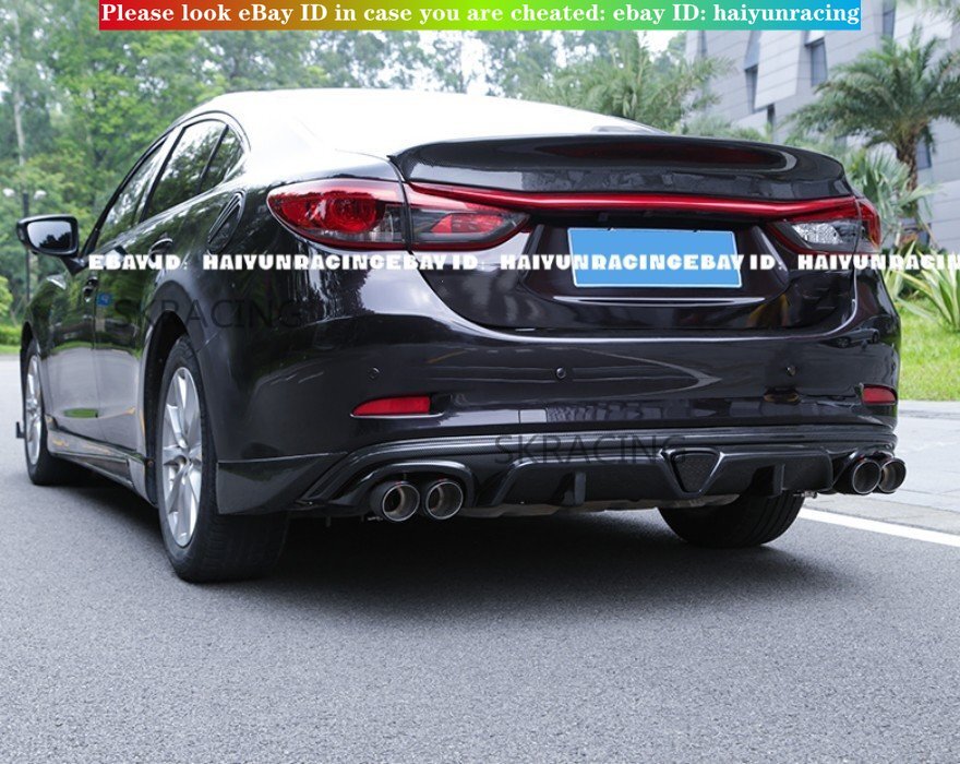 ABS Carbon Fiber Style Rear Bumper Diffuser Lip For Mazda 6 Atenza ...