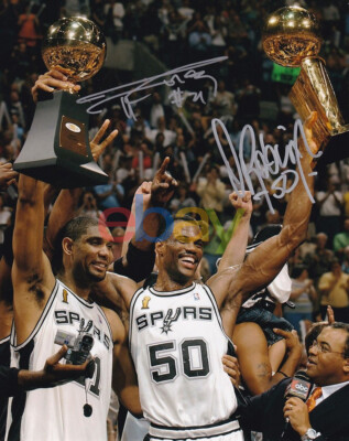 DAVID ROBINSON TIM DUNCAN AUTOGRAPH SIGNED 8X10 PHOTO SAN ANTONIO SPURS ...