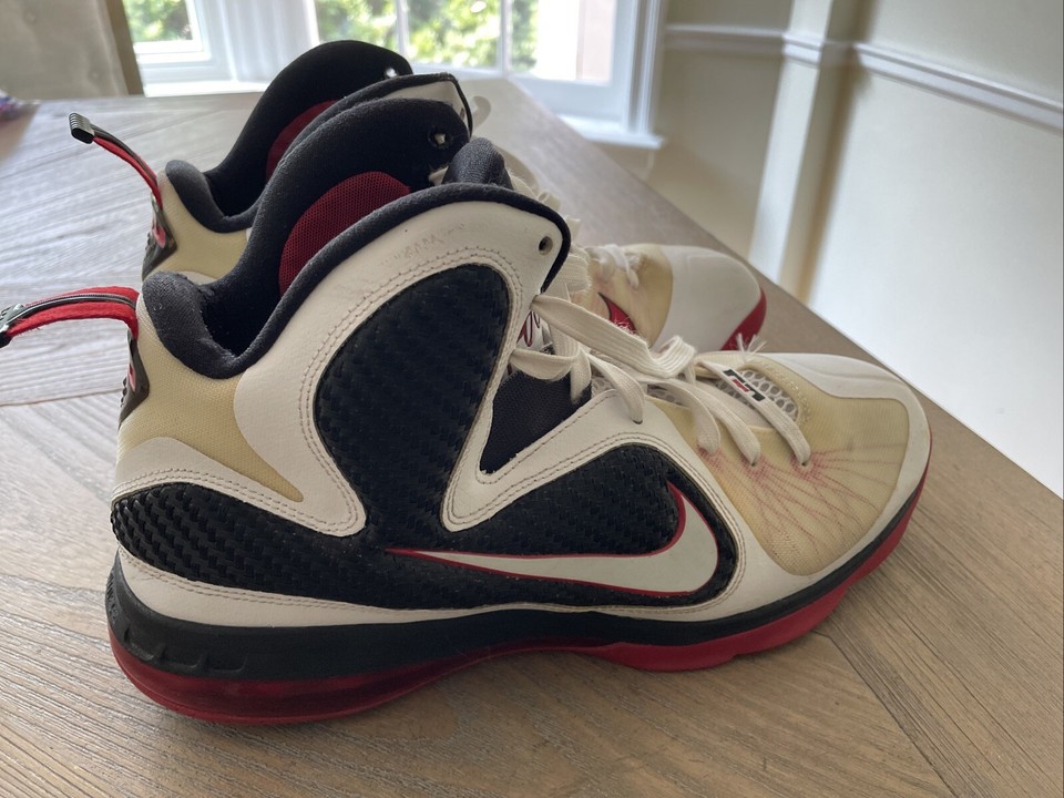 Size 12 Nike LeBron James 9 Miami Heat Home Colorway Vintage Shoes 2011 ...