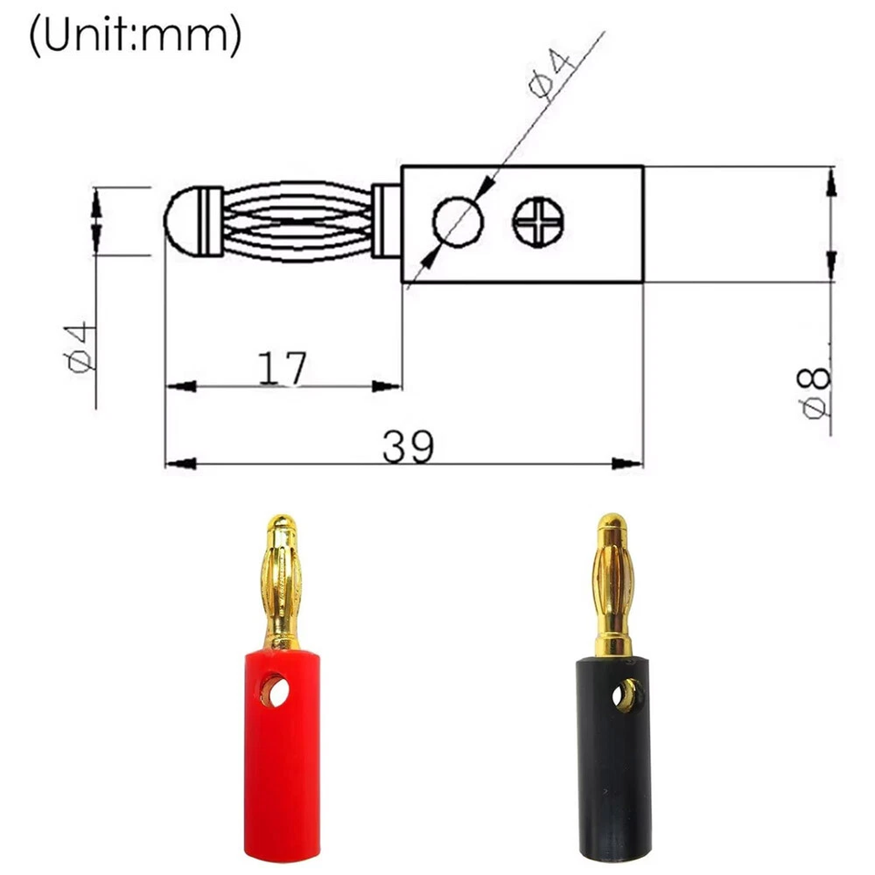 40Pcs Gold Plated Banana Plugs Audio Jack Speaker Wire Cable Screw ...