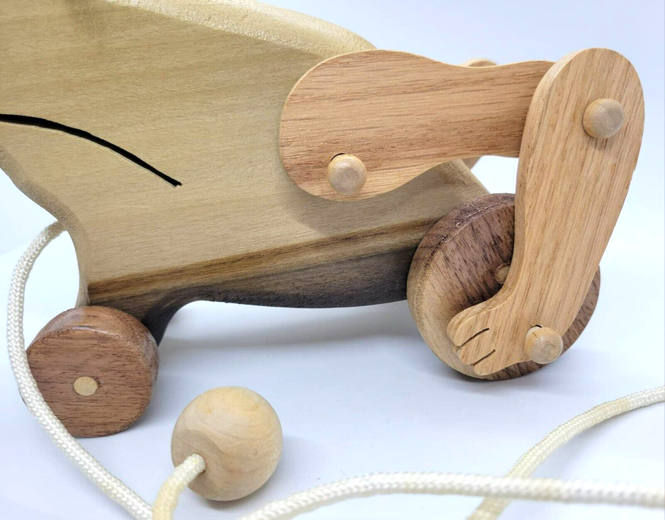 Wooden Frog Hopper Toy Pull String Handmade Old Fashioned Fun Hops | eBay