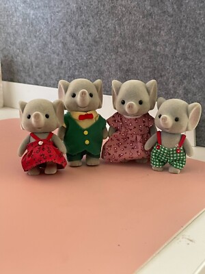 Calico Critters Ellwoods Elephant Family of 4 Collectible (Discontinued ...