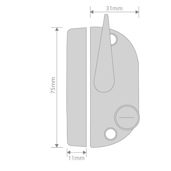 uPVC & Timber Sash Window Cam Fastener PVD Brass Right-Hand Locking ...