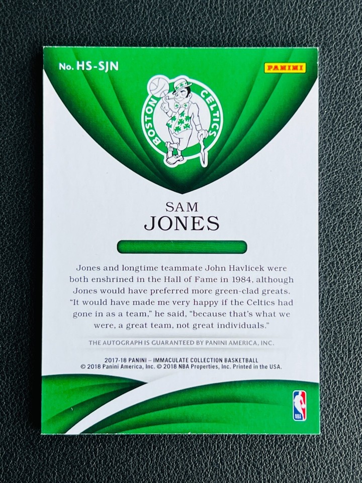 2017-18 Panini Immaculate Sam Jones Heralded Signatures Auto Ruby 19/25 ...