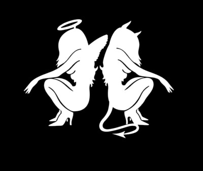 Angel & Devil Decal Car Window Laptop Map Vinyl Sticker Vehicle ...