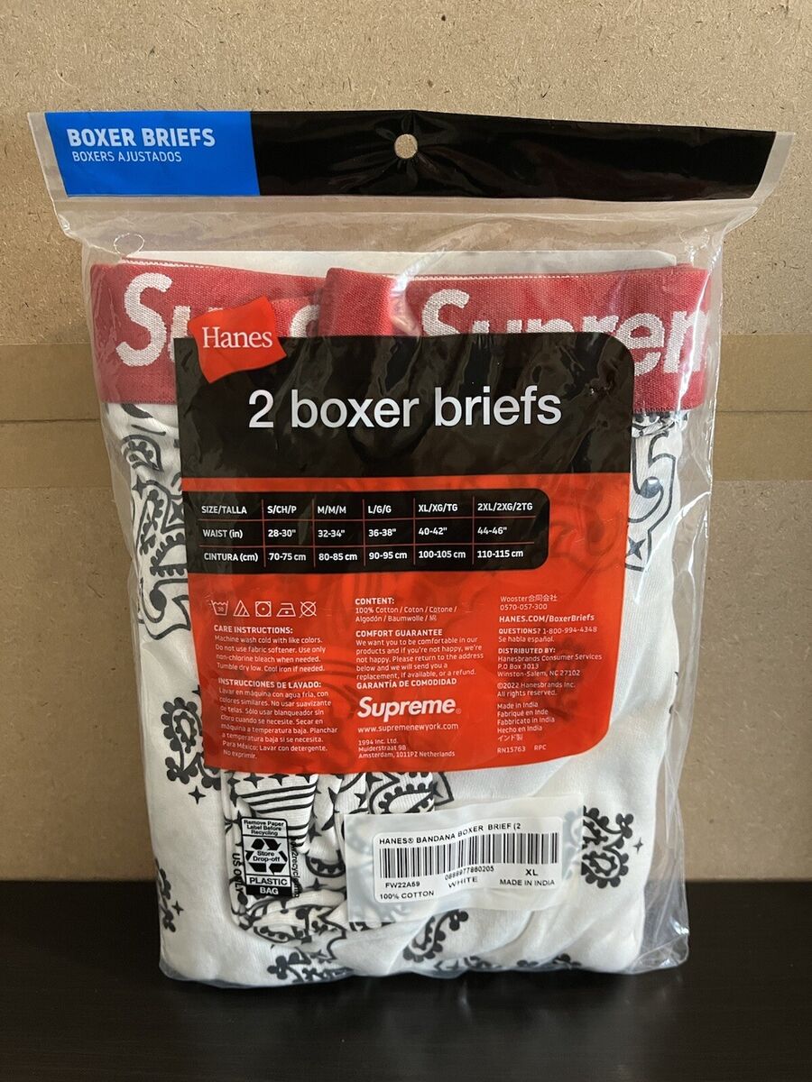 DS Supreme x Hanes Bandana Boxer Briefs FW22 white size XL 2 DS Supreme x Hanes Bandana Boxer Briefs FW22 white size XL 2