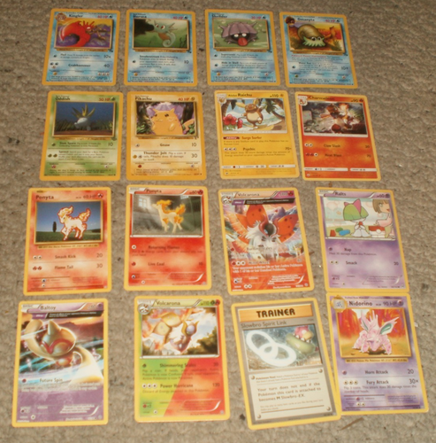 Pokemon Card Lot 16 Vintage Cards Fossil Jungle Pikachu E3 Yellow ...
