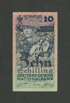 10 Schilling Oesterreich Austria Vienna 1927 P-94 Mermaid Mercury ...