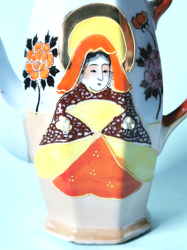 VINTAGE JAPANESE SATSUMA SAMURAI HAND PAINTED PORCELAIN 11 PIECES TEA ...