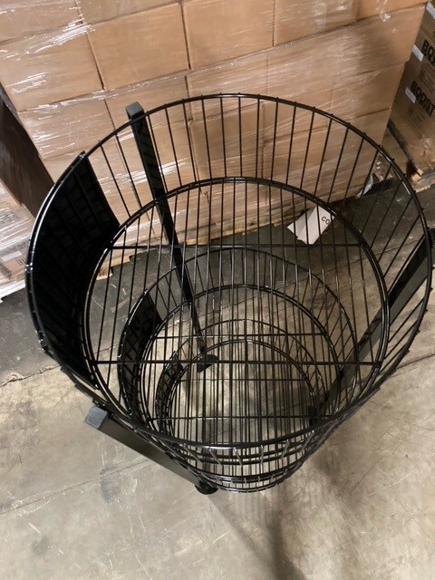 Wire Dump Bin, Floor Stand - Black. Storage Rack 3- Tier Dump Bin ...