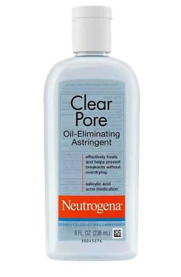 Neutrogena Clear Pore Oil Eliminating Astringent Acne Medication 8 Fl ...