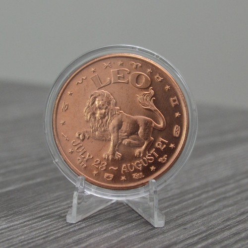 Leo Zodiac Astrology Token 1 oz Pure Copper Collectible Coin in Capsule ...